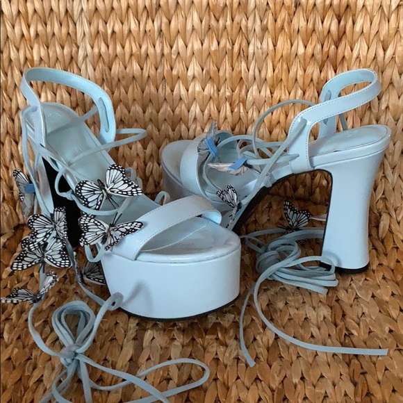 Dolls Kill | Shoes | Nib Baby Blue Pixie Queen Butterfly Platforms ...